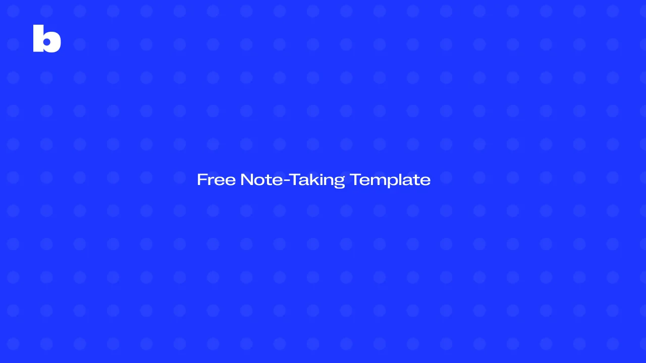 Free Note Taker Template